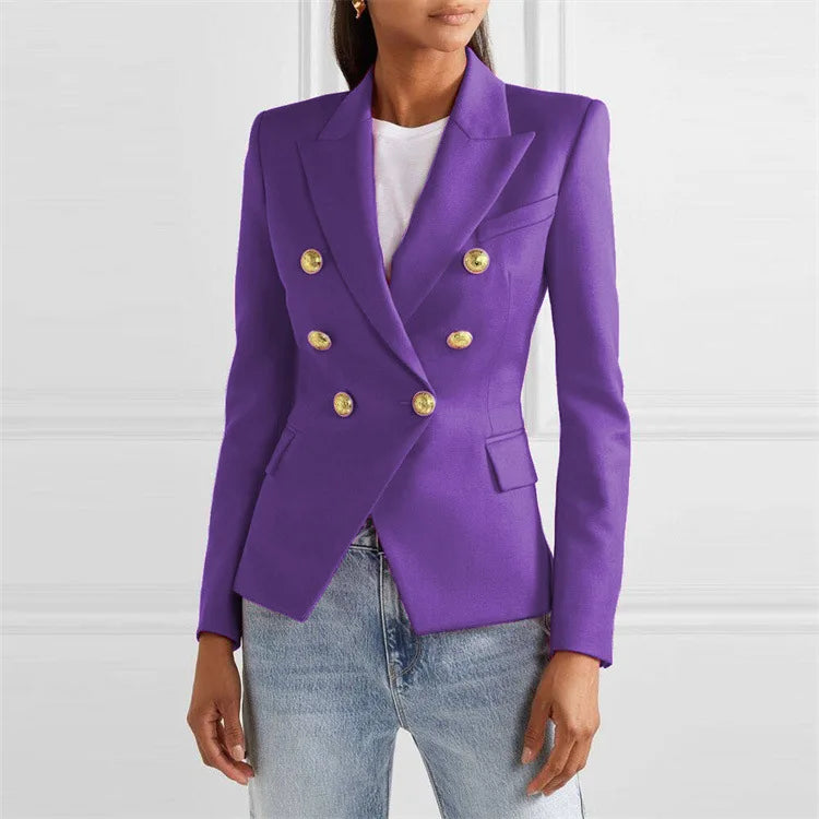 Slim Fit Double Breast Women's Blazer – N@Z